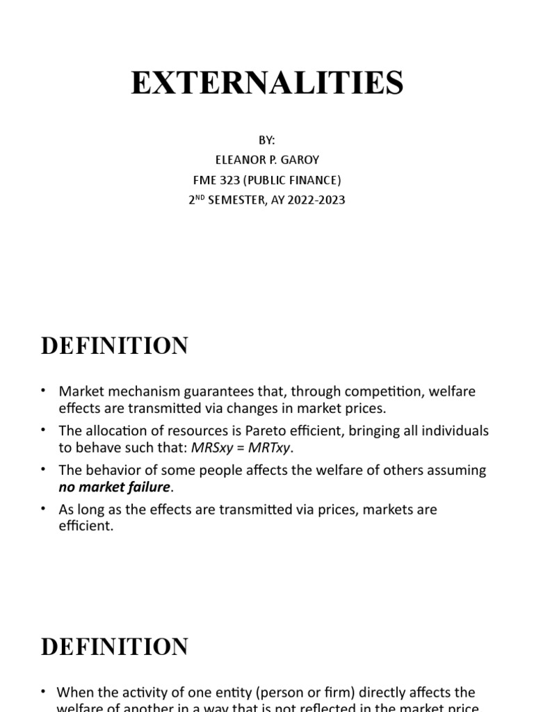 Externalities | PDF | Externality | Taxes