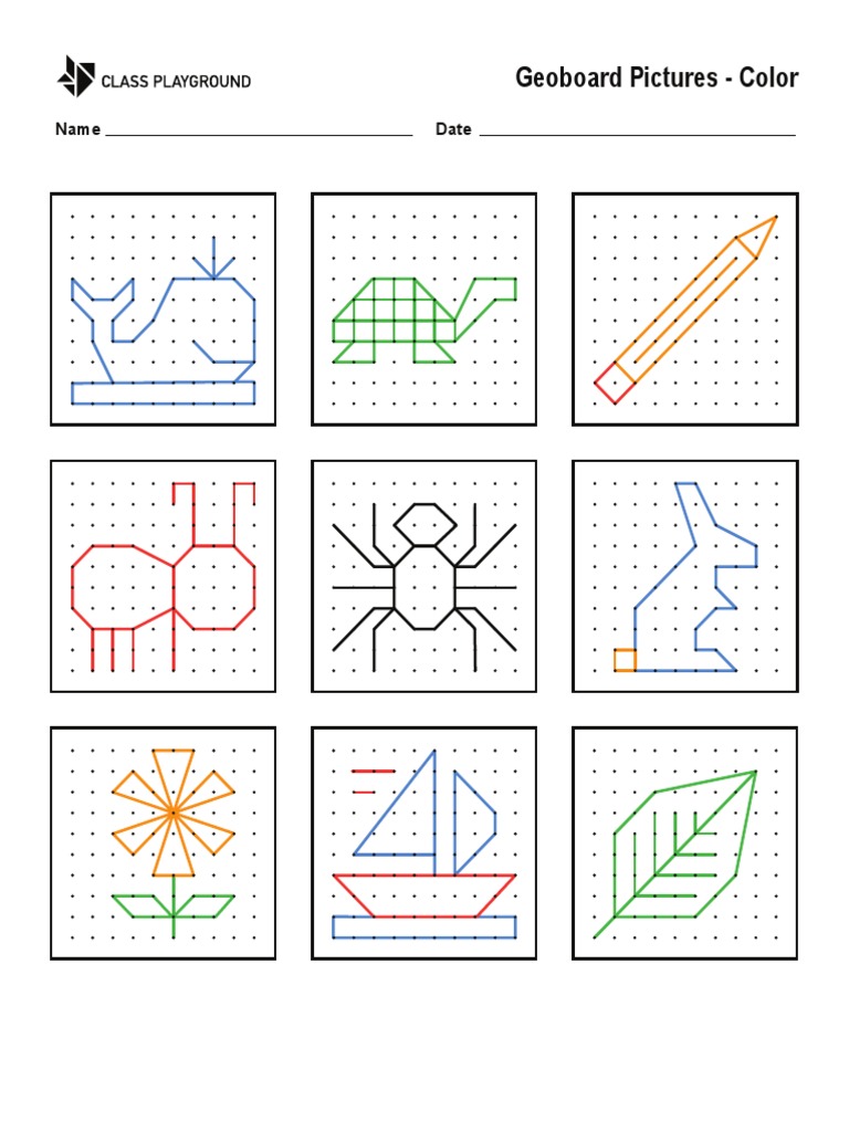 Geoboard Pictures Color4 Us Letter | PDF