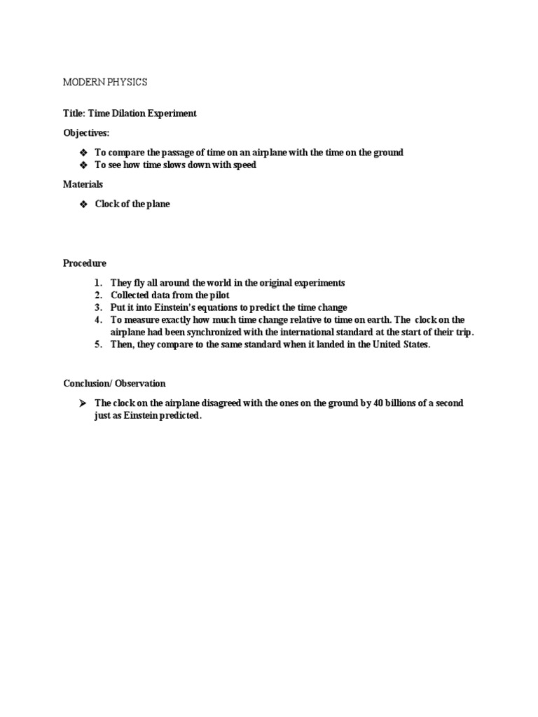 Physics Enthusiasts: Time Dilation | PDF