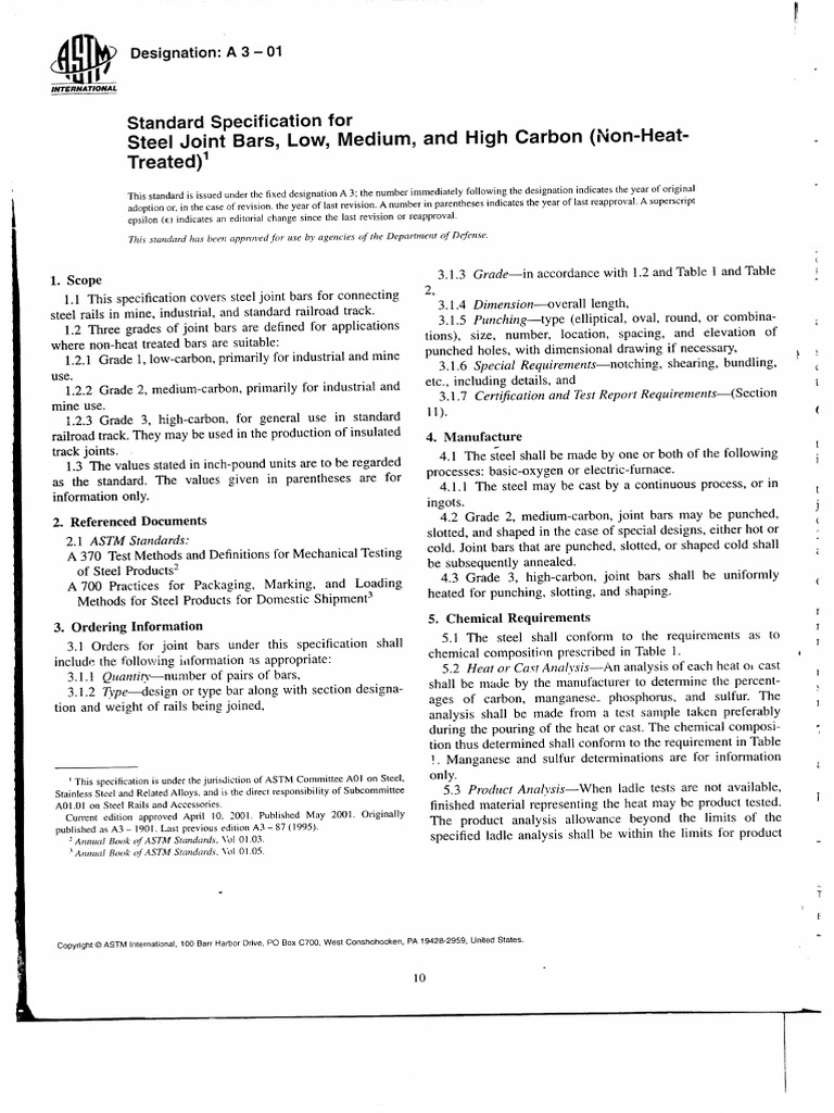 003 - Astm A 3 (2001) | PDF