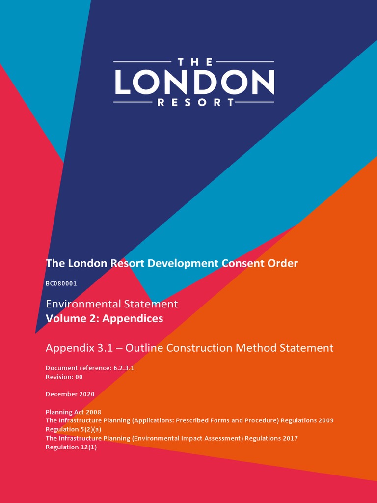 London Resort Construction Method Statement | PDF | Dredging