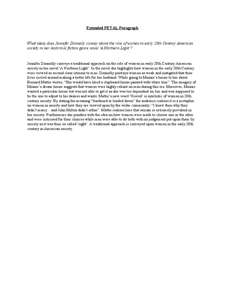 Extended PETAL Paragraph A Northern Light Novel | PDF