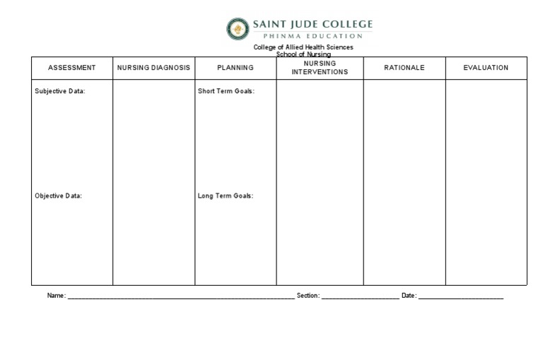 Nursing Care Plan Template | PDF