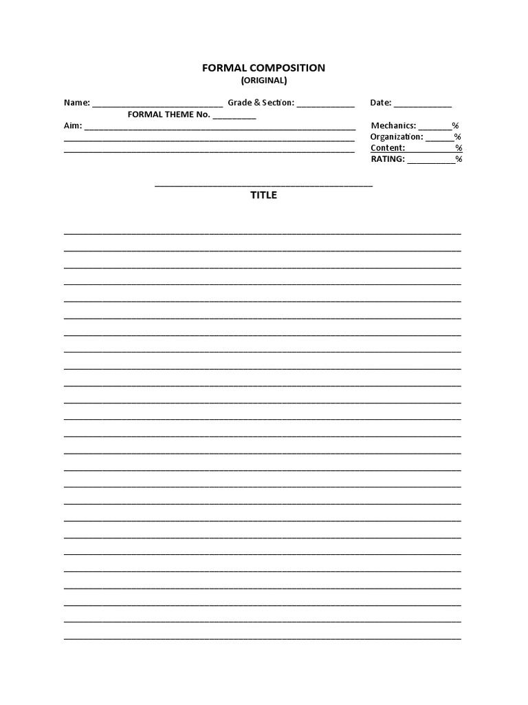 FORMAL THEME COMPOSITION | PDF