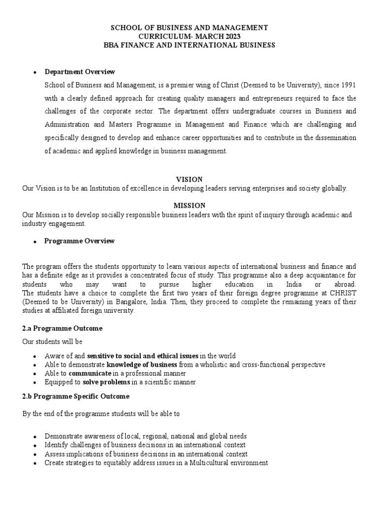 BBA FIB Syllabus 2023 | PDF | Linear Programming | Conceptual Model