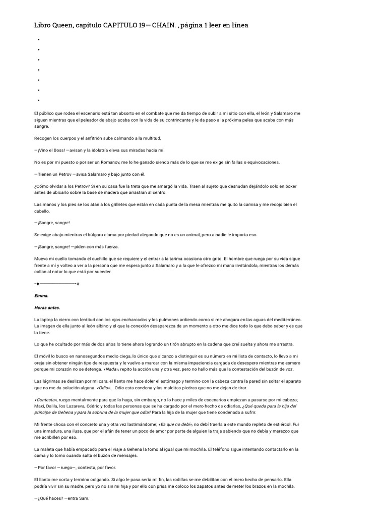5 - Libro Queen, Capitulo 19 - Chain | PDF