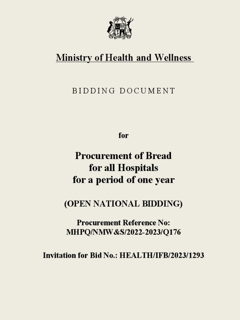 Bread For All Hospitals - New | PDF | Procurement | Specification ...