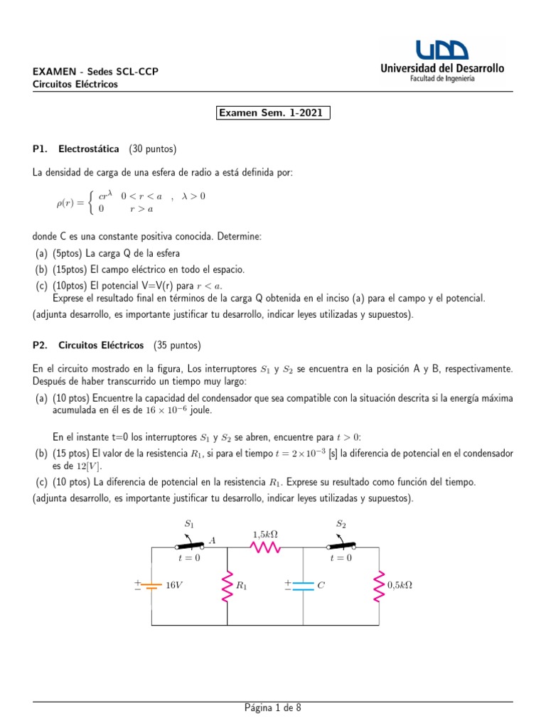 Examen Circuitos Electricos | PDF | Corriente eléctrica | Inducción ... Examen Circuitos Electricos | PDF | Corriente eléctrica | Inducción ...