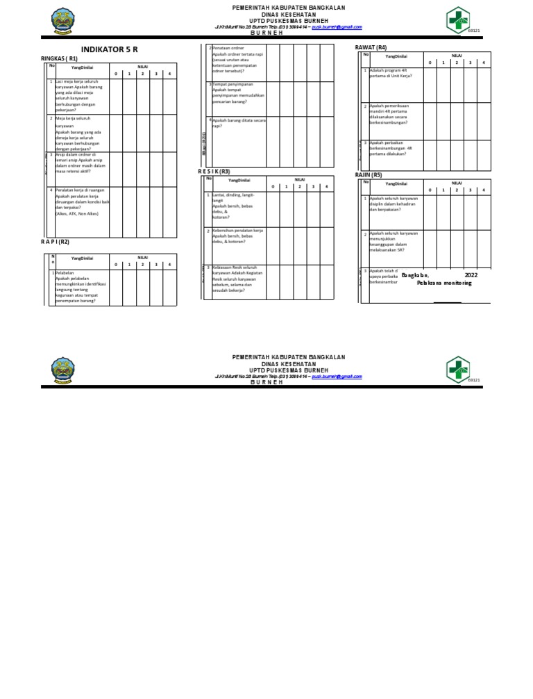 Form Penilaian 5R | PDF
