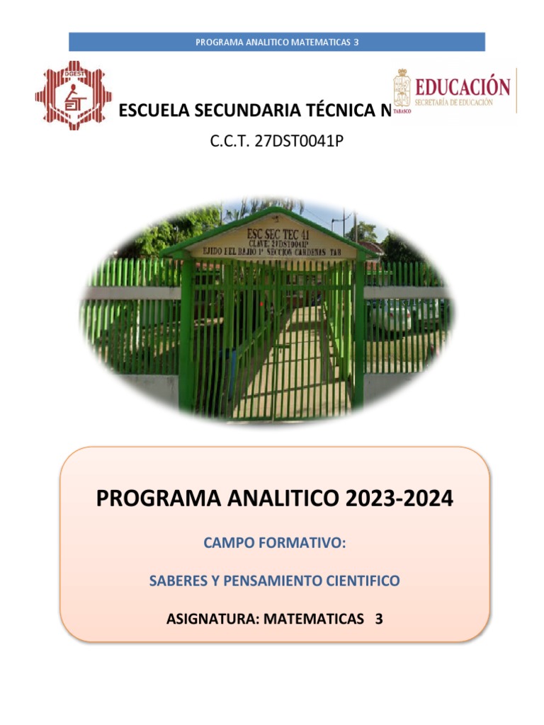 Prog Analítico 3ro 41 | PDF | Ciencias sociales