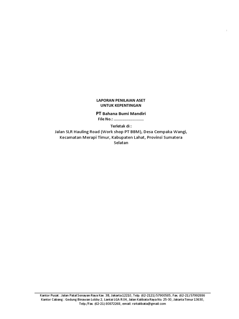 LPA PT PT Bahana Bumi Mandiri OKOK | PDF