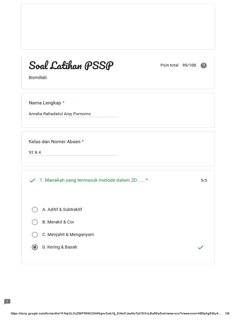 (Amel) Soal Latihan PSSP SBK Fix | PDF | Seni & Disiplin Bahasa