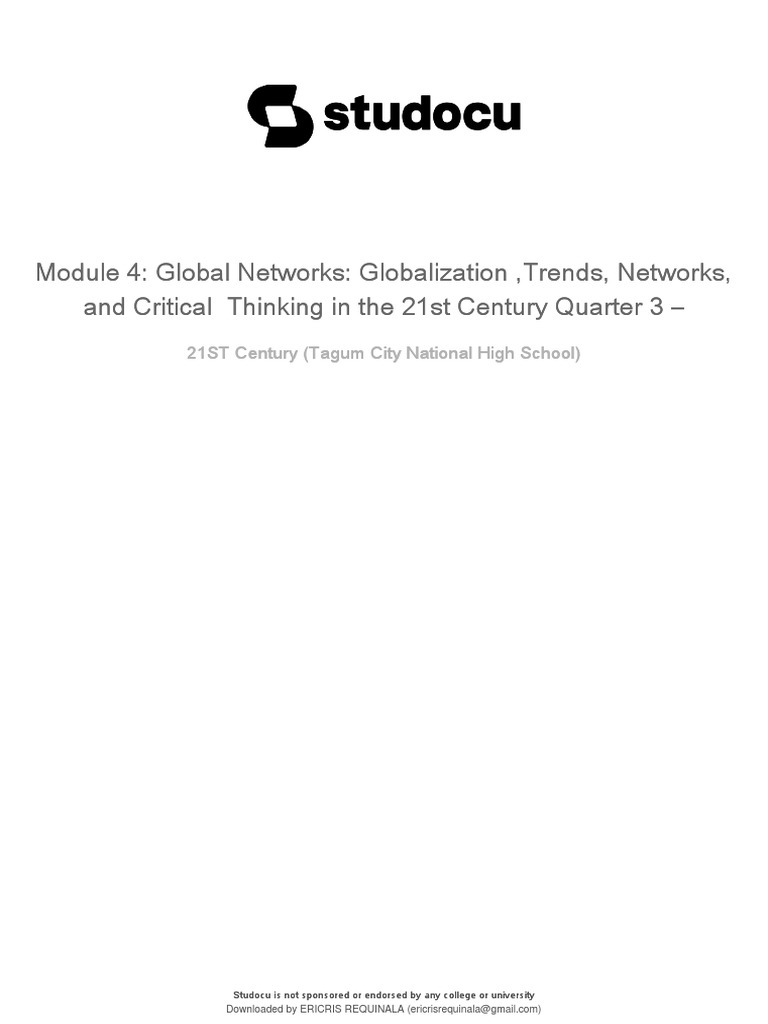 Module 4 Global Networks Globalization Trends Networks and Critical ...