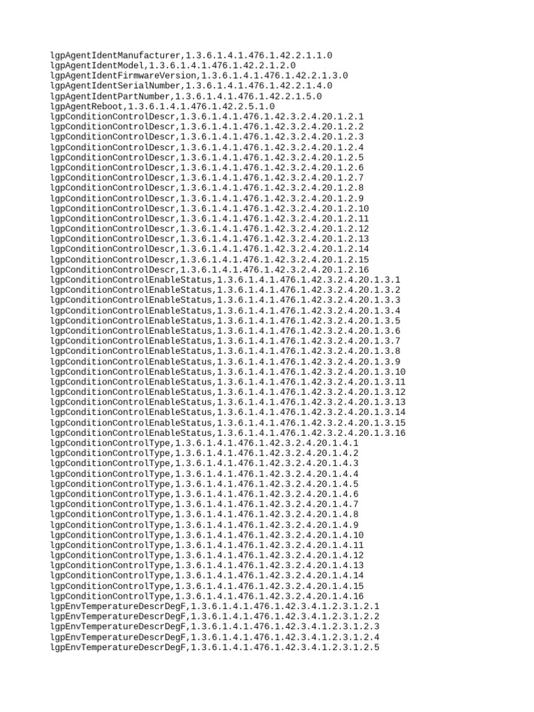 SNMP Parameters | PDF | Humidity | Temperature