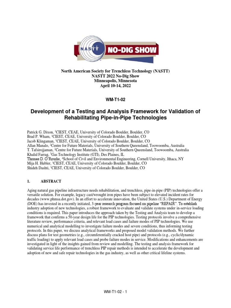 Development of A Testing and Analysis Framework For Validation of ...