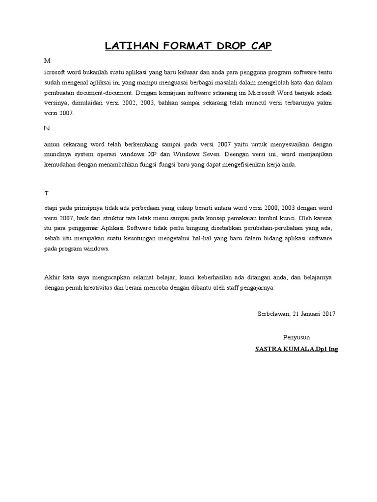 Latihan Format Drop Cap | PDF