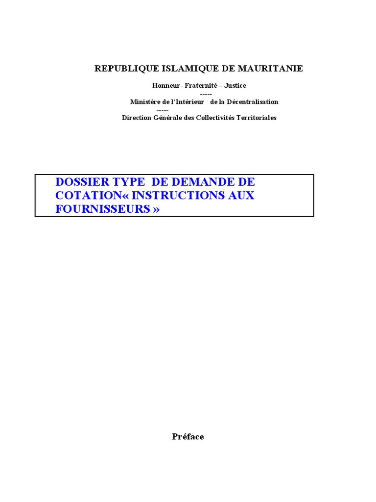 Demande de Cotation | PDF