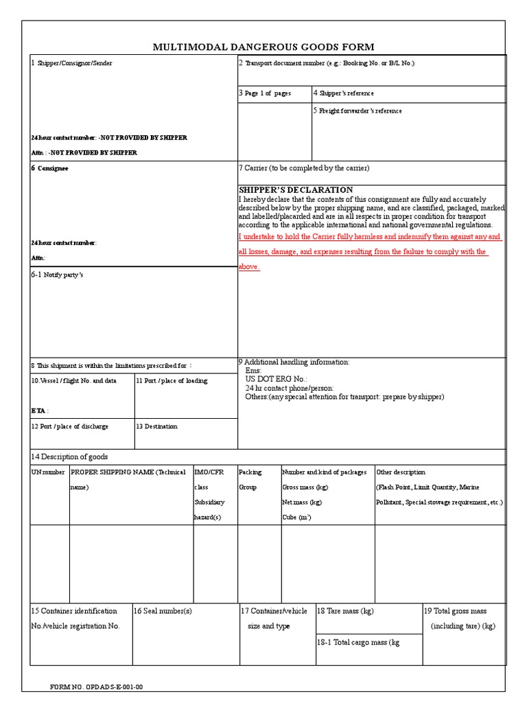 DG Form CPC | PDF | Dangerous Goods | Supply Chain Management