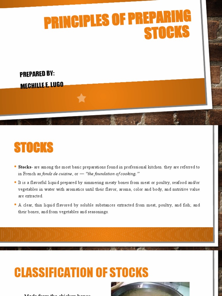 Essential Guide to Preparing Stocks | PDF | Stock (Food) | Spice