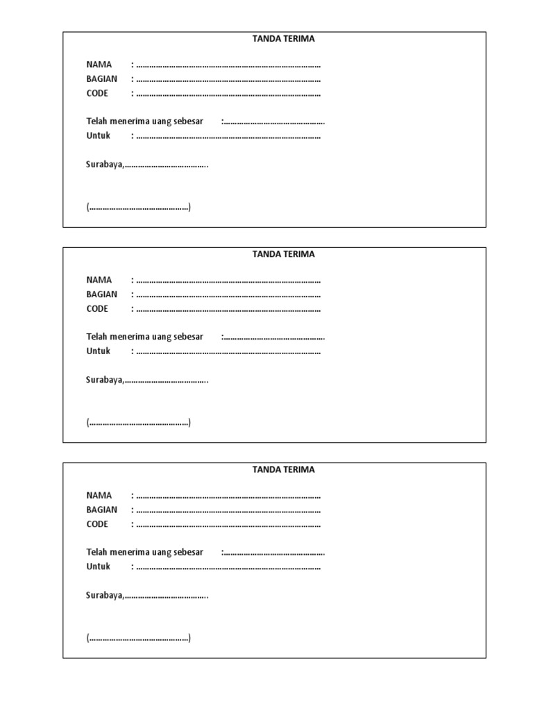 TANDA TERIMA Uang | PDF