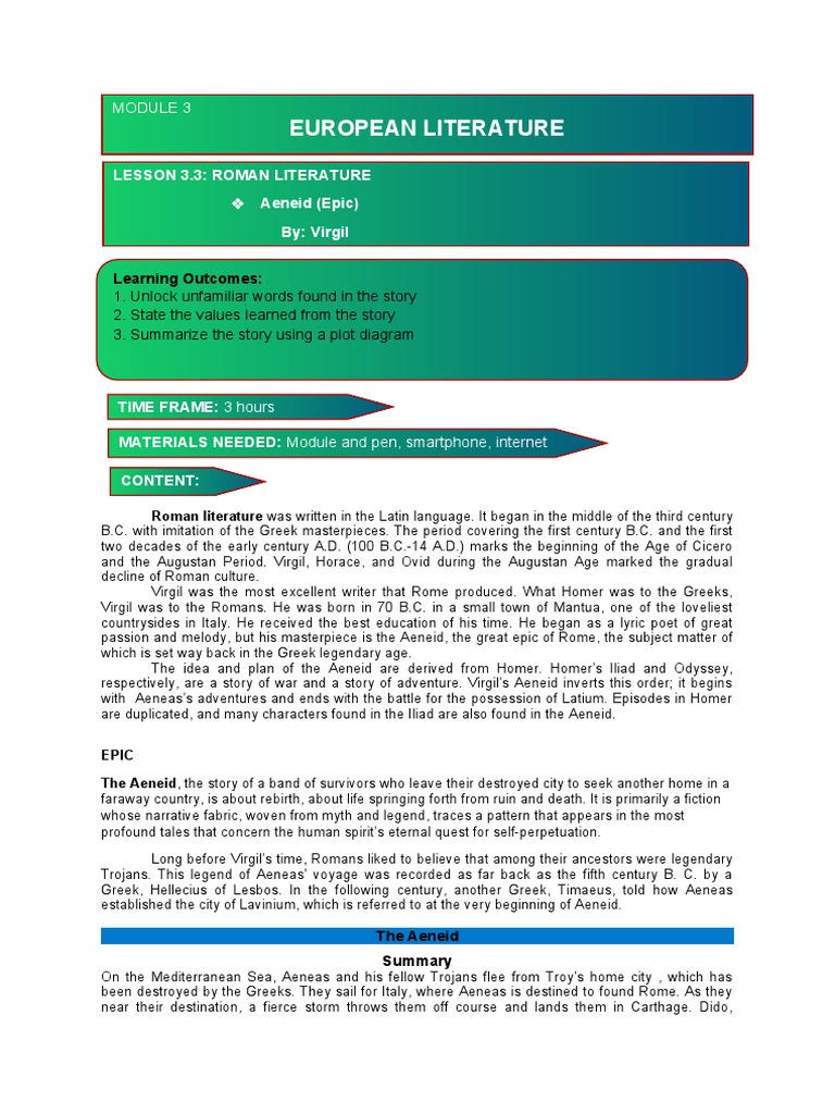 Module 3 Lesson 3.3-2 Answer | PDF | Aeneas | Aeneid