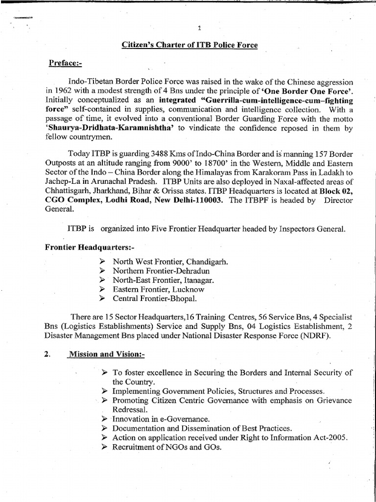 Citizen Charter | PDF