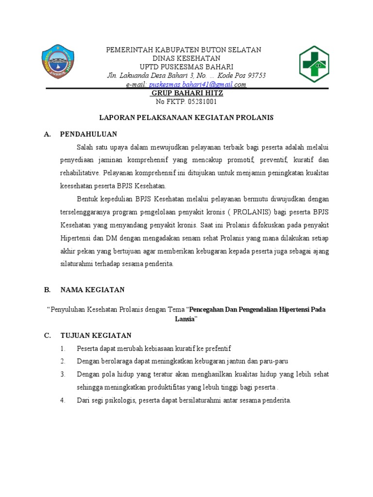 Laporan Penyuluhan Prolanis | PDF