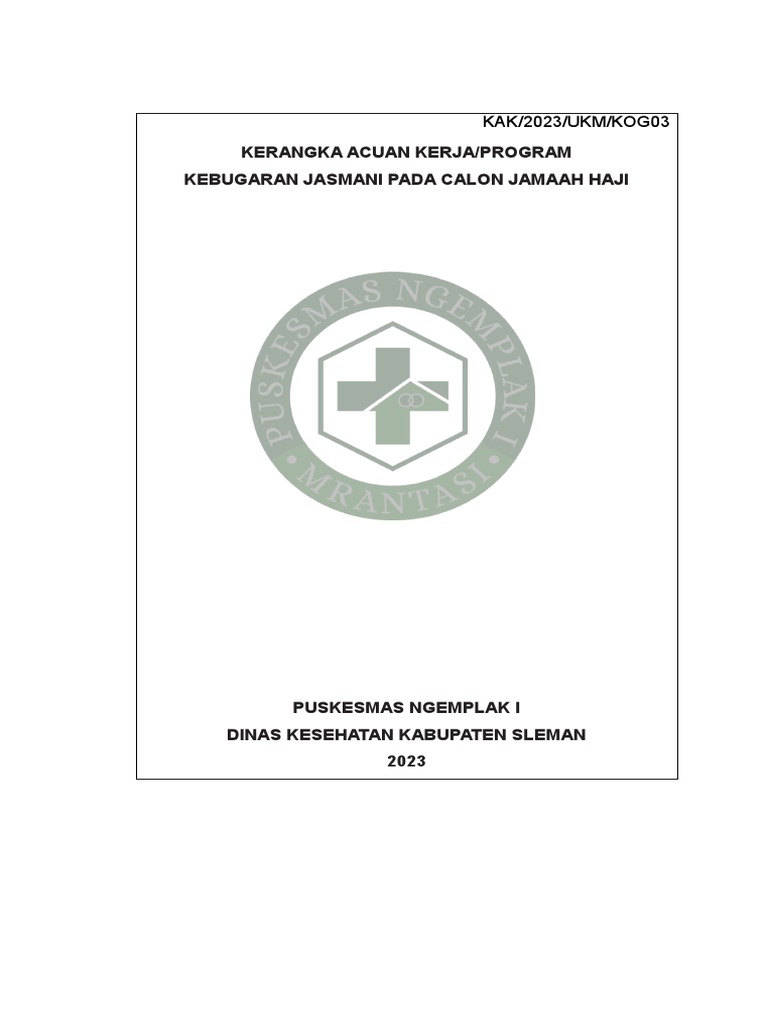 KAK Kebugaran Calon Jamaah Haji | PDF