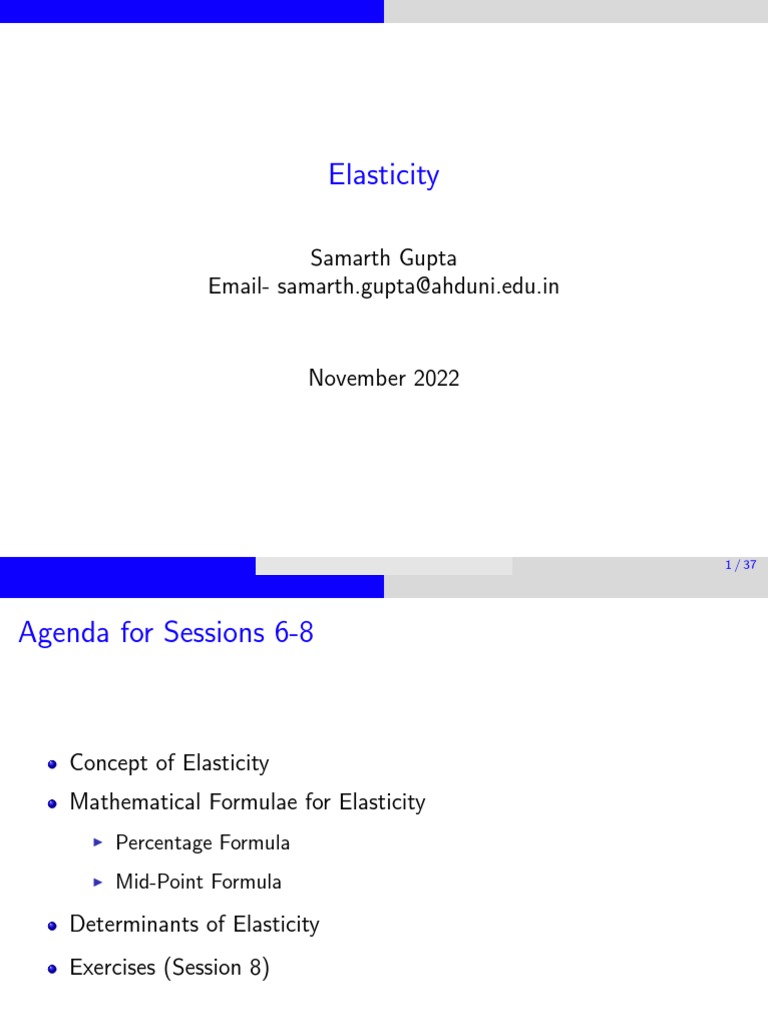 Elasticity | PDF