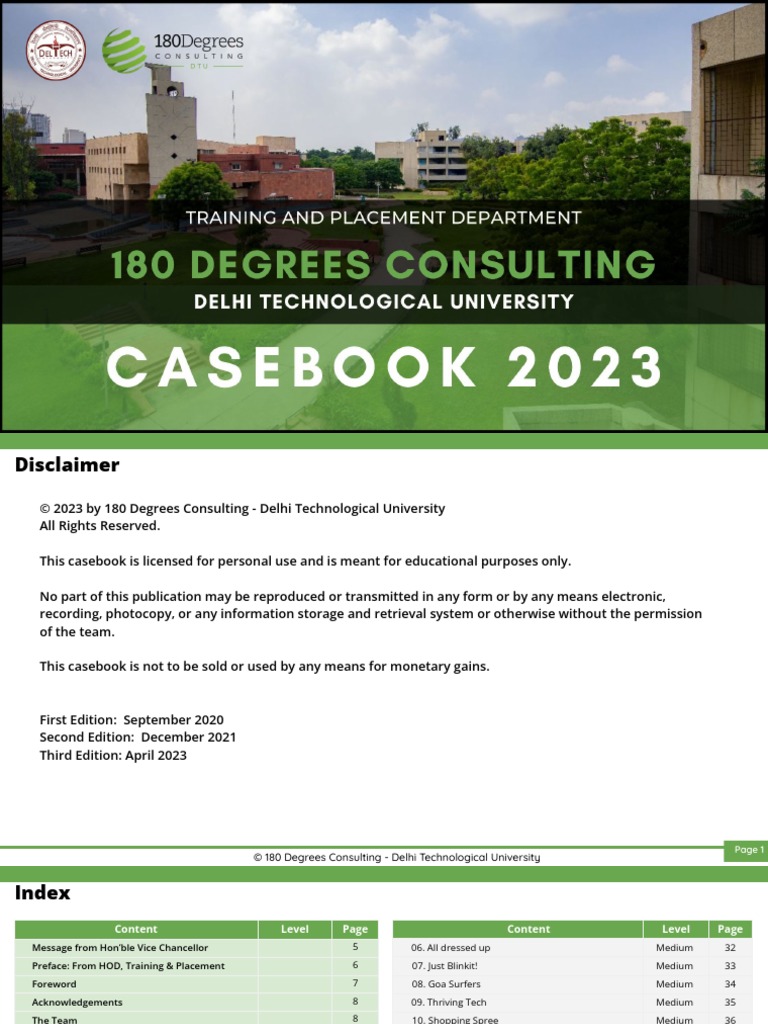 DTU Casebook | PDF | Consultant | Swot Analysis