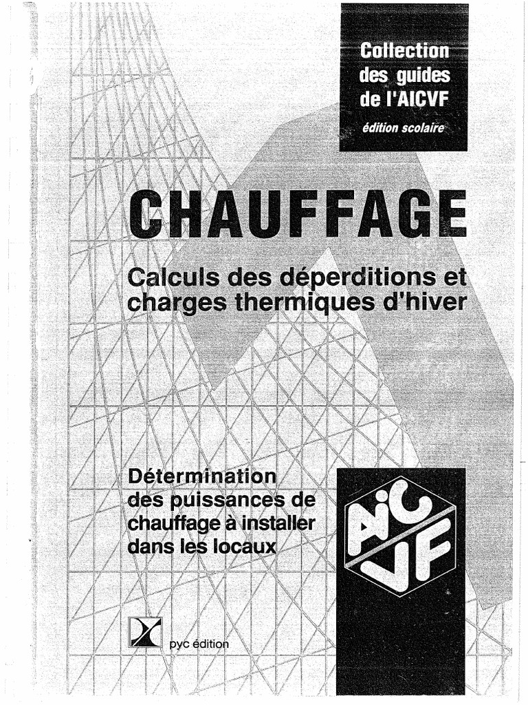 AICVF 1 Calculs Des Déperditions Et Charges Thermiques | PDF