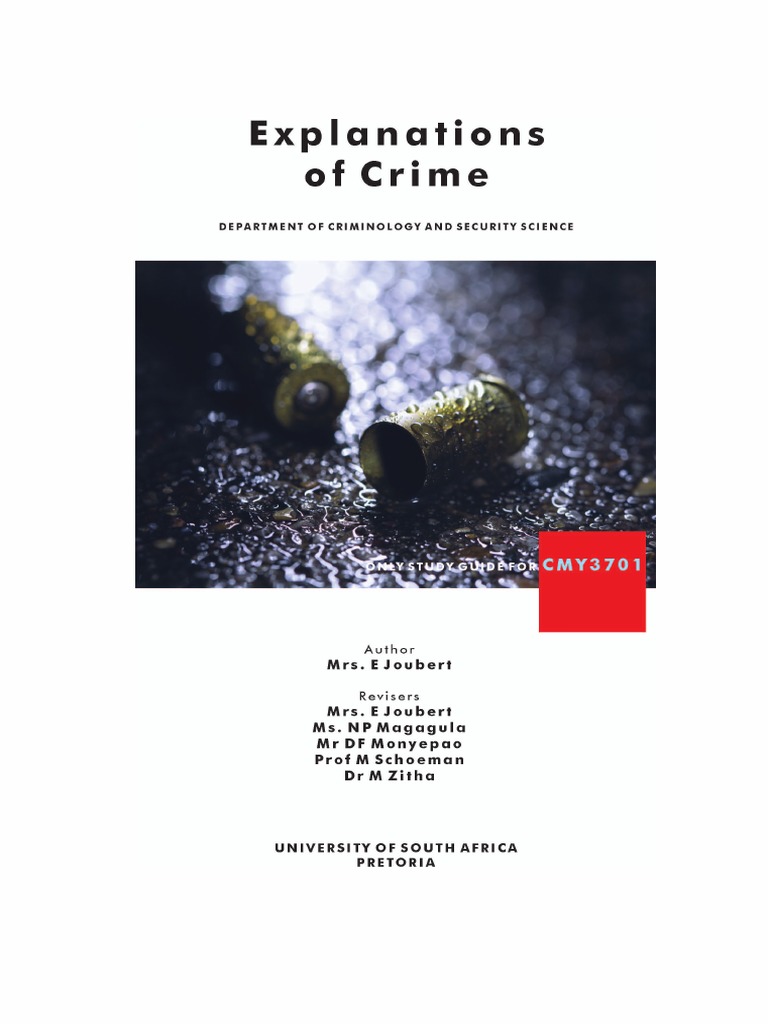 CMY3701 Study Guide | Download Free PDF | Criminology | Crimes