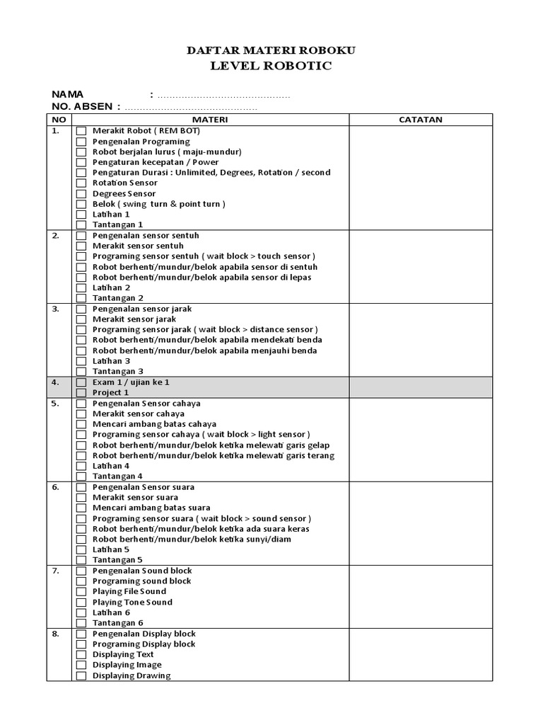 Materi Roboku Level Robotic | PDF