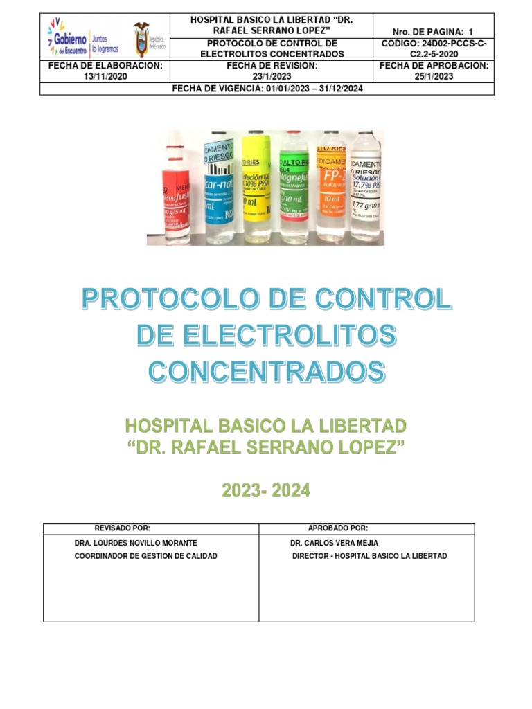 5 ELECTROLITOS CONCENTRADOS | PDF | Medicamentos con receta | Hospital