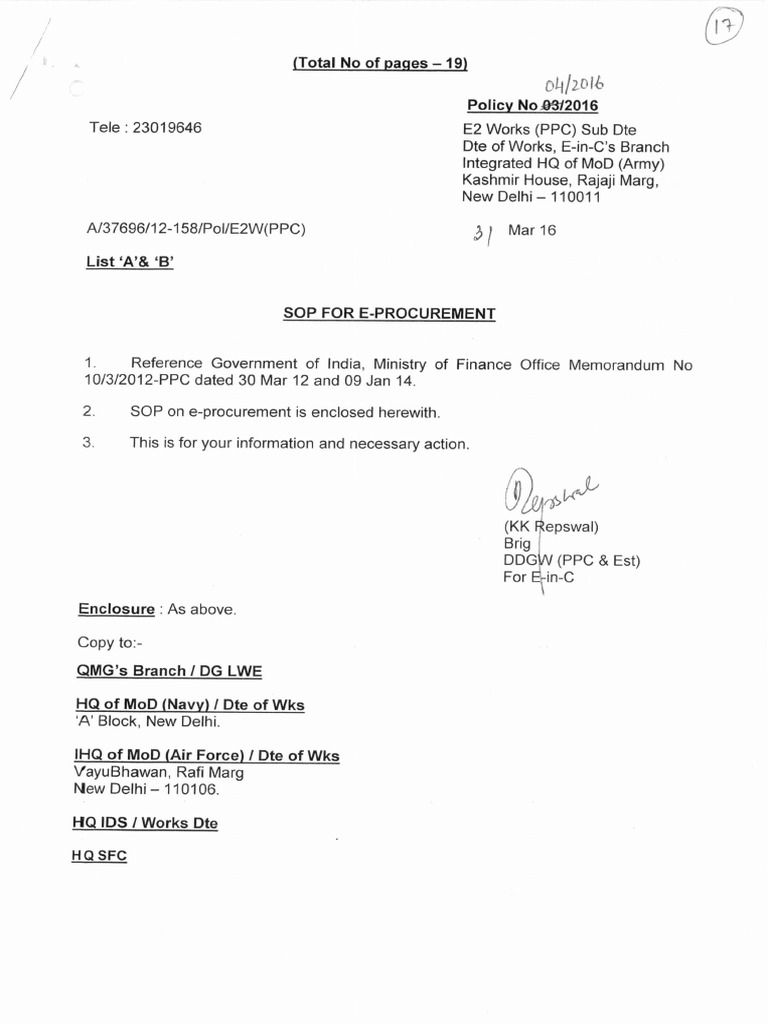 4 SOP For E-Proc - 31 Mar 16 | PDF | Business
