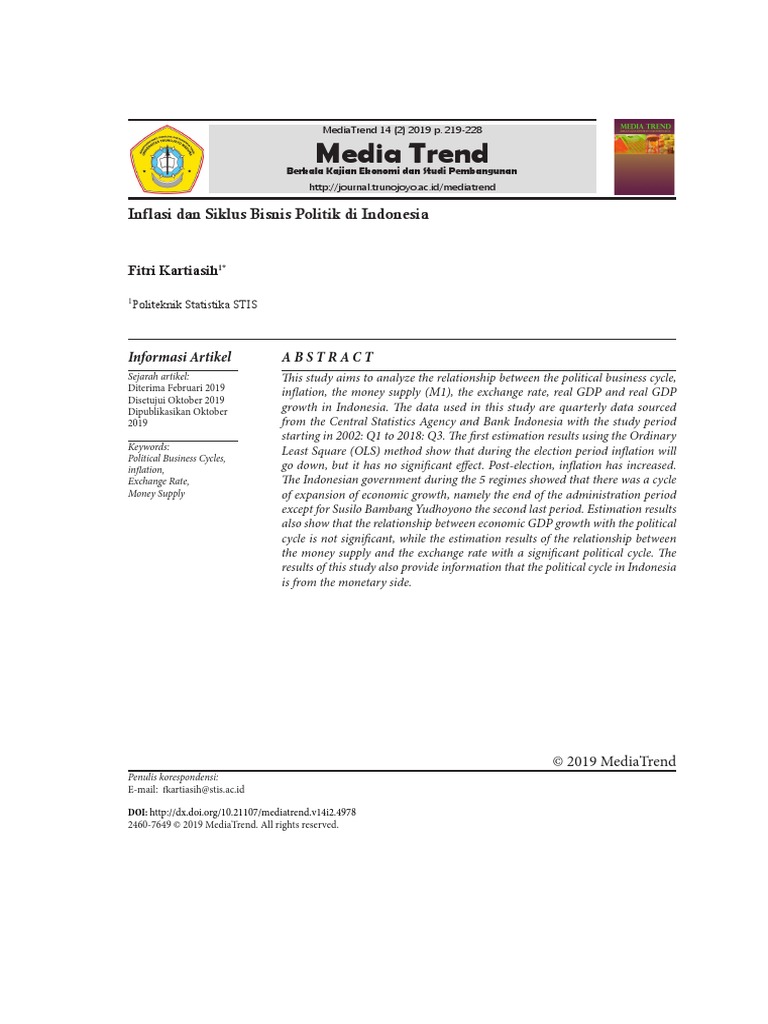 Inflasi Dan Siklus Bisnis Politik Di Indonesia | PDF | Pengelolaan ...