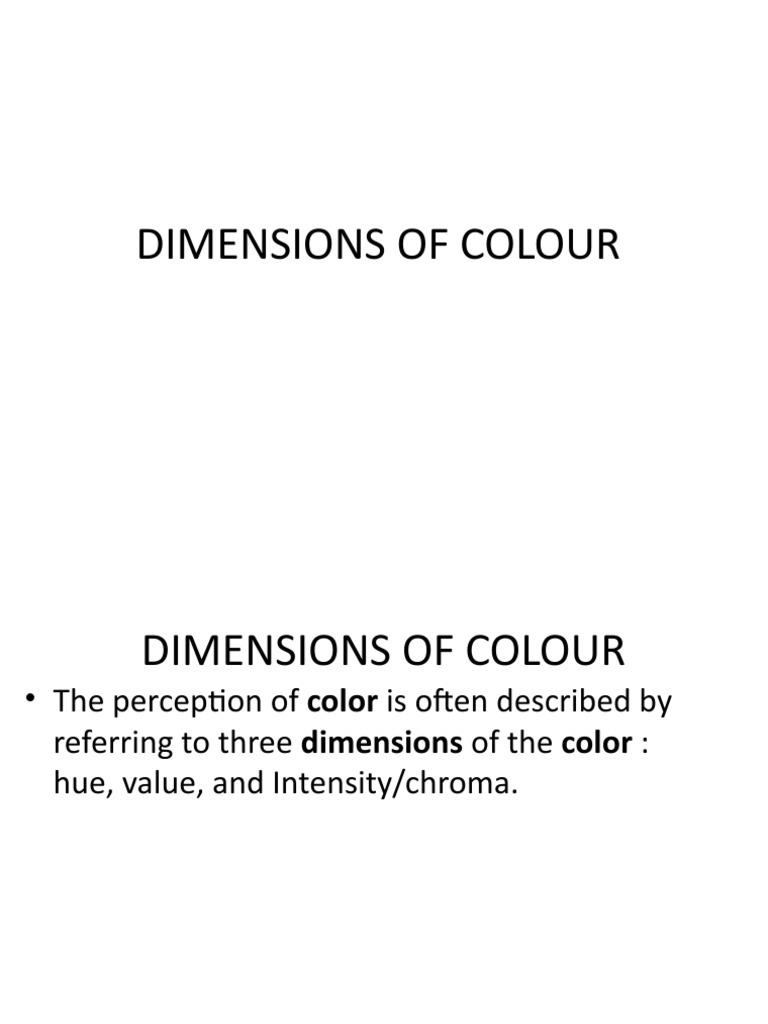 Three Dimensions of Color Explained | PDF | Color | Qualia