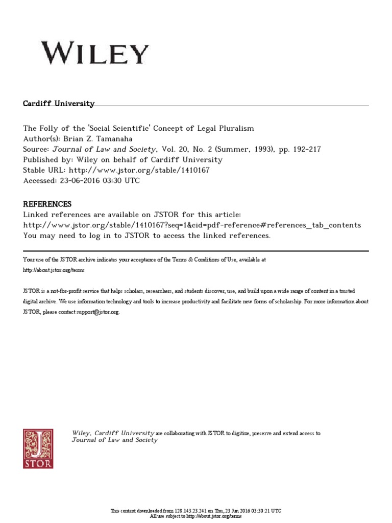 Tamanaha, B. - The Folly of The - Social Scientific - Concept of Legal ...