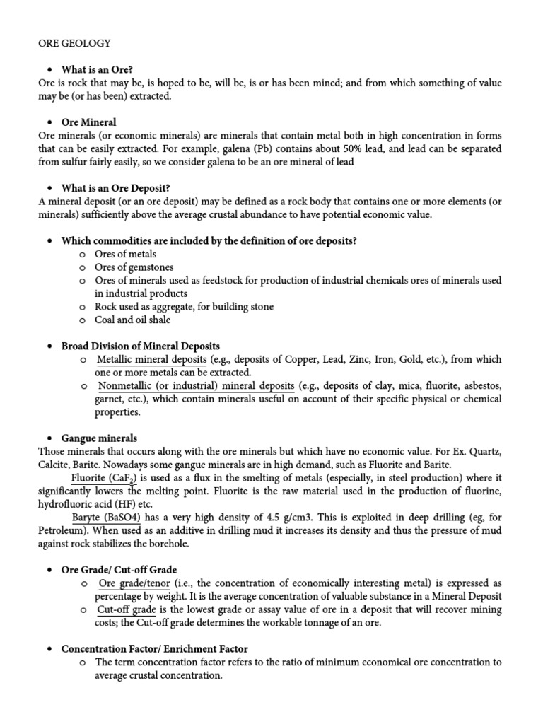 Ore Geology | PDF | Magma | Ore