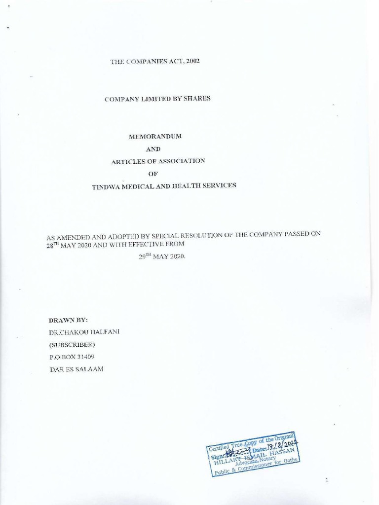 Mem. of Association | PDF