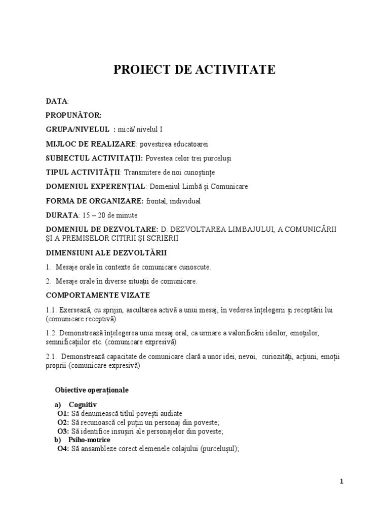 Proiect de Lectie-Titularizare | PDF