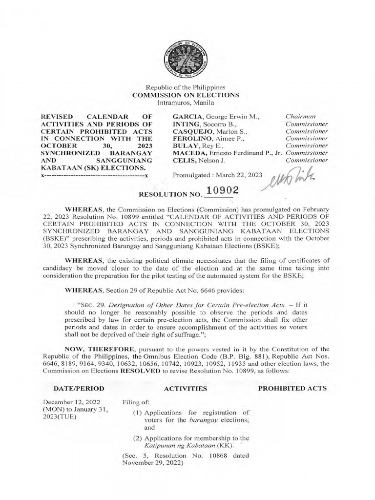 October 30, And: Revised in M., B., S., P., E., J | PDF | Commission On ...