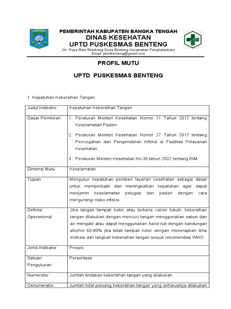 5121 Profil Indikator Mutu Uptd Puskesmas Benteng | PDF 5121 Profil Indikator Mutu Uptd Puskesmas Benteng | PDF