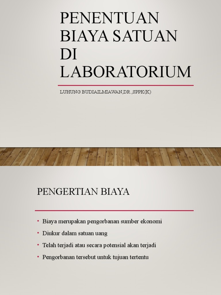 Perhitungan Unit Cost Di Laboratorium | PDF