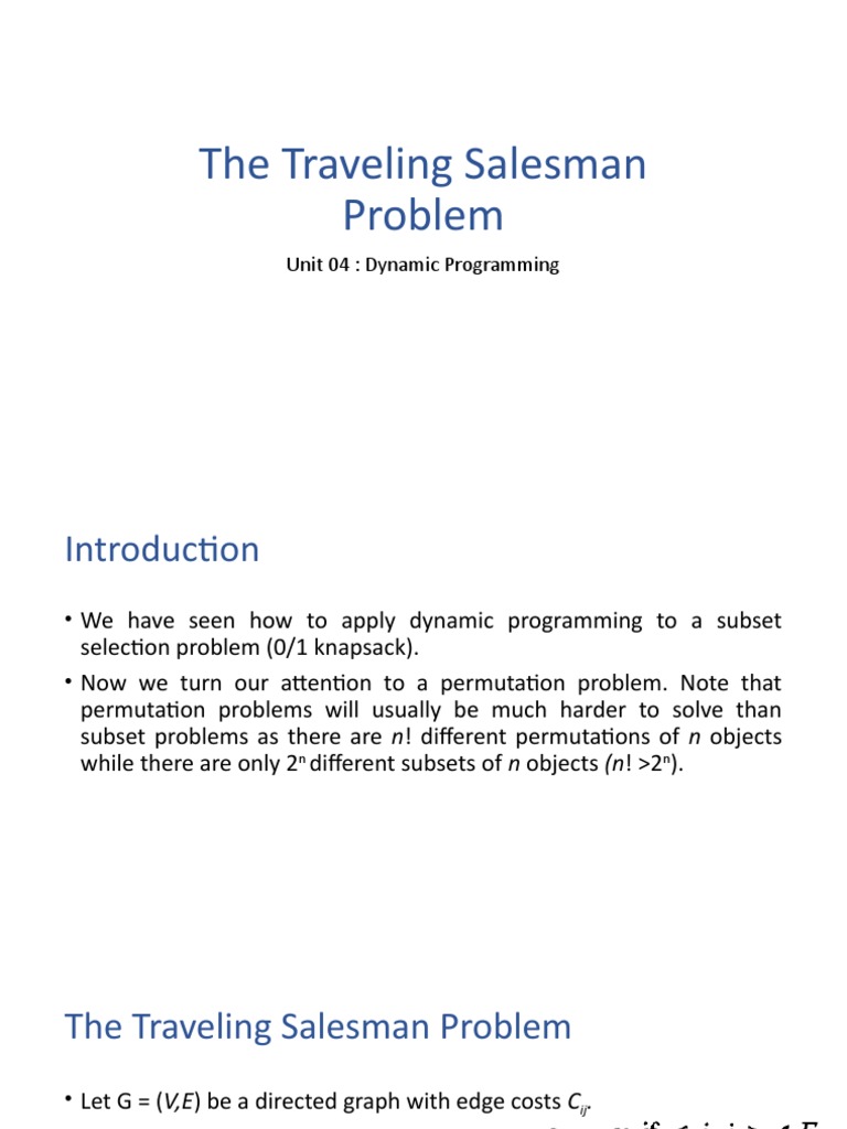 4.4 Travelling Salesman Problem | PDF | Applied Mathematics ...