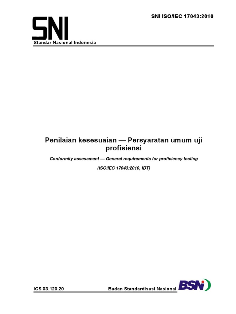 Sni Iso-Iec 17043-2010 | PDF