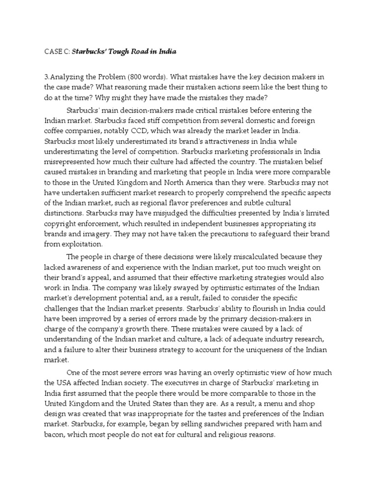 CASE C - No. 4 Answer | PDF | Starbucks | Brand