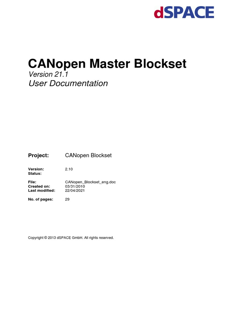 CANopen Blockset Eng | PDF | Computer Architecture | Computer Science