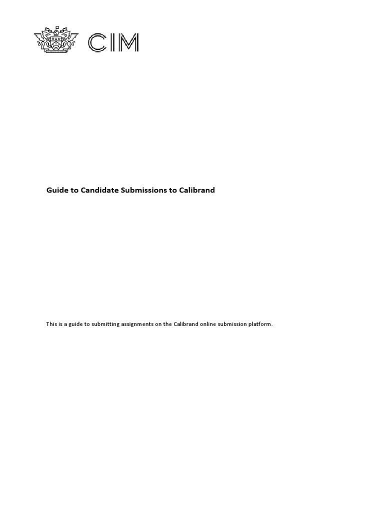 Guide To Candidate Submissions To Calibrand v1 2 | PDF | Software ...