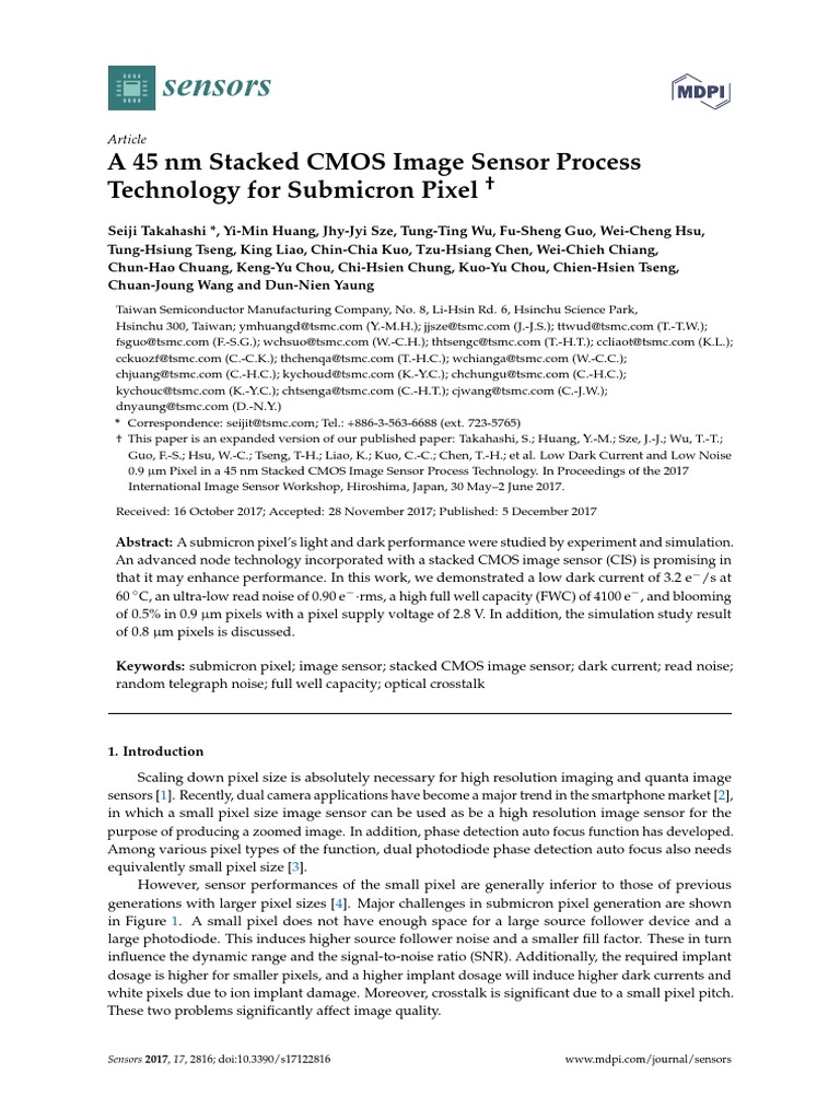 45nm Stacked CMOS Image Sensor Design | PDF | Field Effect Transistor ...